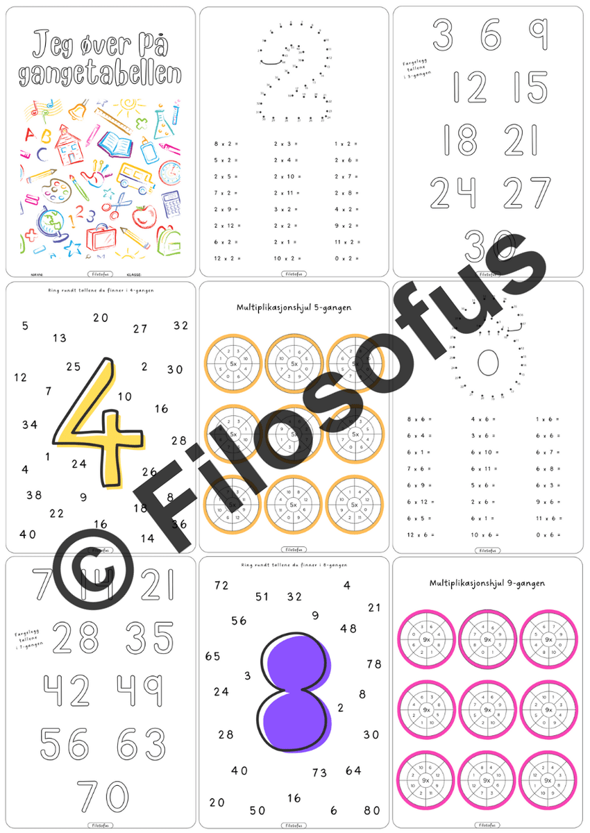 Gangetabellen 1-12 hefte – Filosofus
